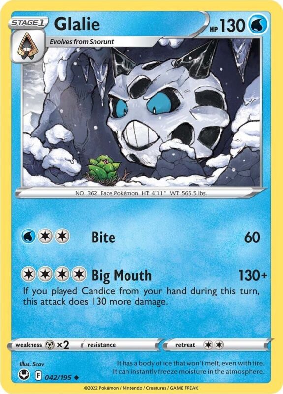 Bekijk de waarde van de Glalie 042/195 Pokemon kaart uit Silver Tempest ...