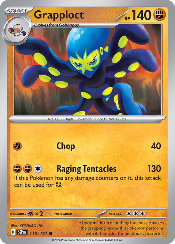 Wat is Grapploct 113 uit Surging Sparks waard? - Pokemonkaart.nl