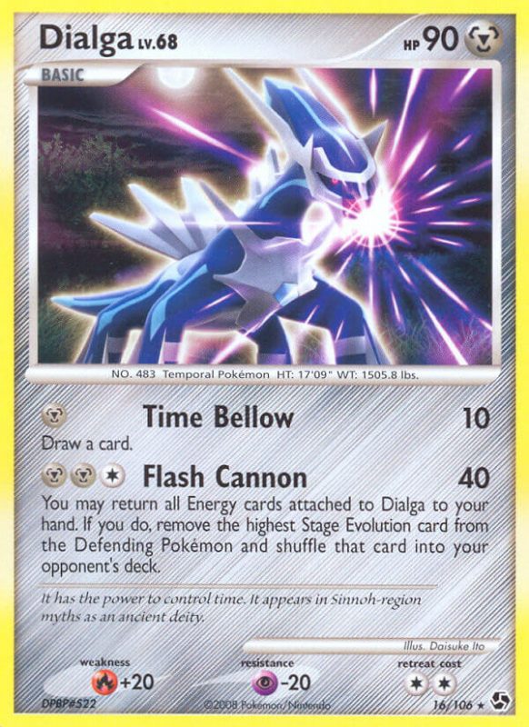 Check de actuele waarde van je Dialga 16/106 kaart uit de Great Encounters set.