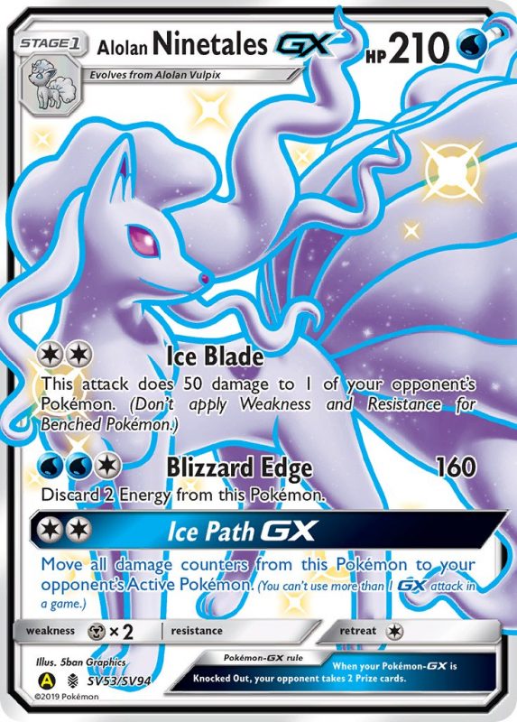 Check de actuele waarde van je Alolan Ninetales-GX SV53/SV94 kaart uit de Guardians Rising set.