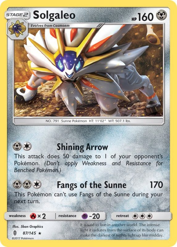 Check de actuele waarde van je Solgaleo 87/145 kaart uit de Guardians Rising set.