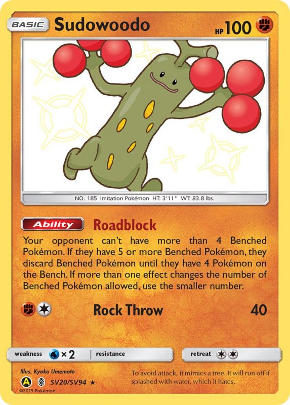 Check de actuele waarde van je Sudowoodo SV20/SV94 kaart uit de Guardians Rising set.