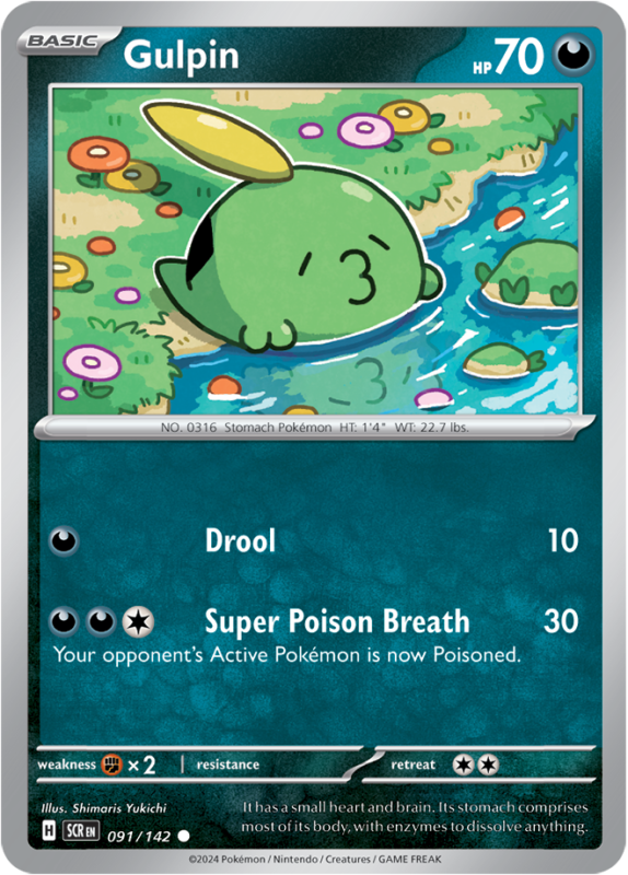 Wat is Gulpin 091/142 uit Stellar Crown waard? - Pokemonkaart.nl
