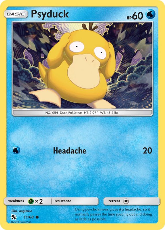 Check de actuele waarde van je Psyduck 11/68 kaart uit de Hidden Fates set.