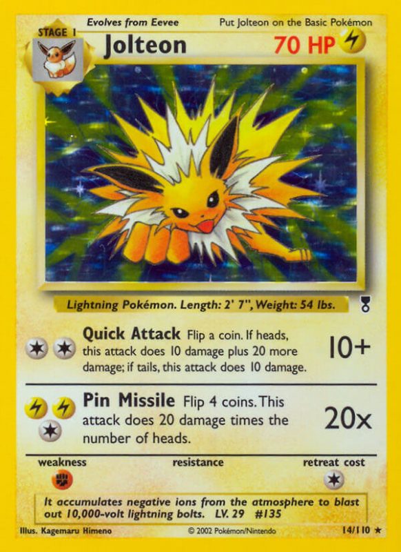 Check de actuele waarde van je Jolteon 14/110 kaart uit de Legendary Collection set.