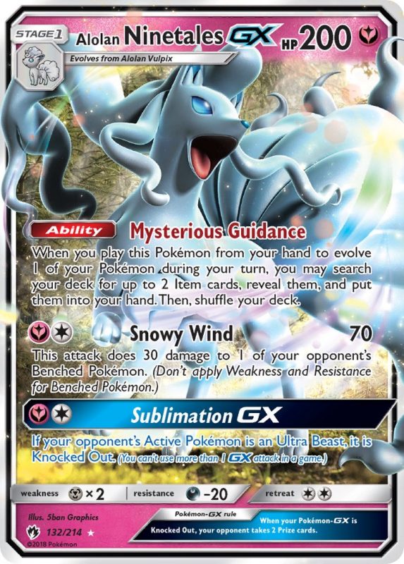 Check de actuele waarde van je Alolan Ninetales-GX 132/214 kaart uit de Lost Thunder set.