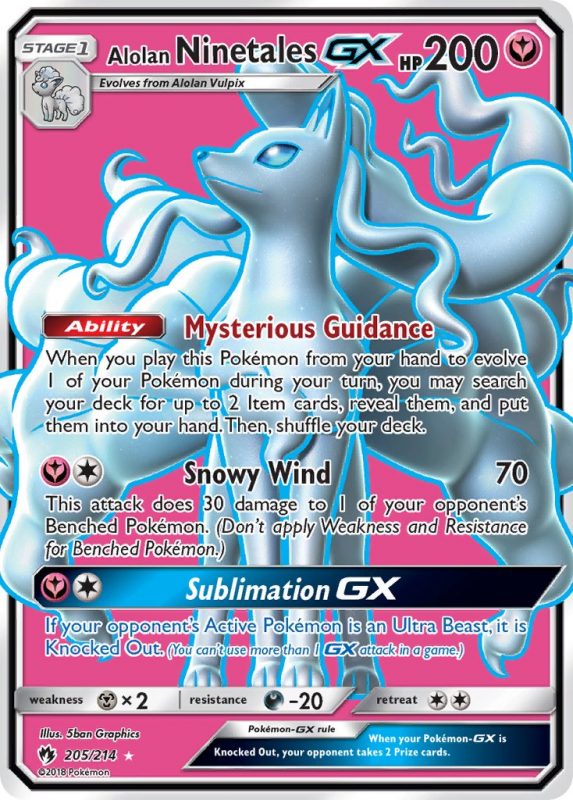 Check de actuele waarde van je Alolan Ninetales-GX 205/214 kaart uit de Lost Thunder set.