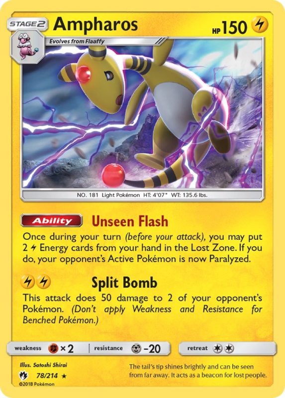 Check de actuele waarde van je Ampharos 78/214 kaart uit de Lost Thunder set.