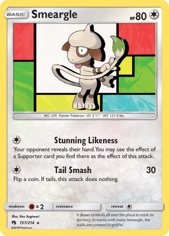 Check de actuele waarde van je Smeargle 157/214 kaart uit de Lost Thunder set.