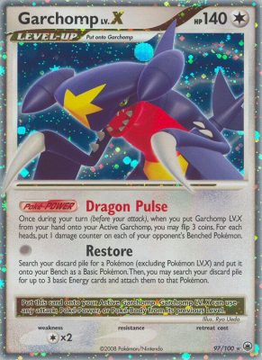 Check de actuele waarde van je Garchomp LV.X 97/100 kaart uit de Majestic Dawn set.