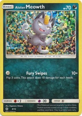 Check de actuele waarde van je Alolan Meowth 8/12 kaart uit de McDonald’s Collection 2017 set.