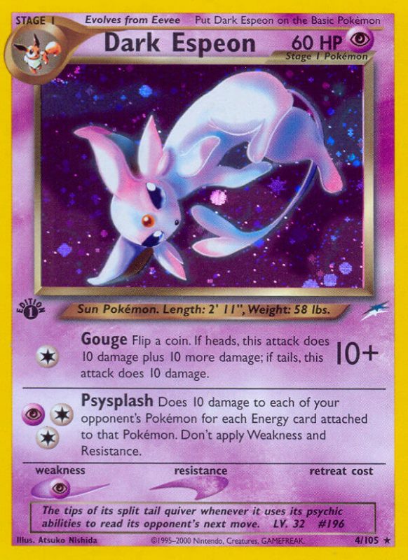 Check de actuele waarde van je Dark Espeon 4/105 kaart uit de Neo Destiny set.