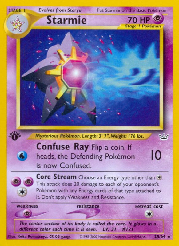 Check de actuele waarde van je Starmie 25/64 kaart uit de Neo Revelation set.