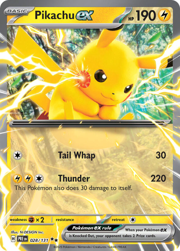 Wat is Pikachu ex 028/131 uit Prismatic Evolutions waard? - Pokemonkaart.nl