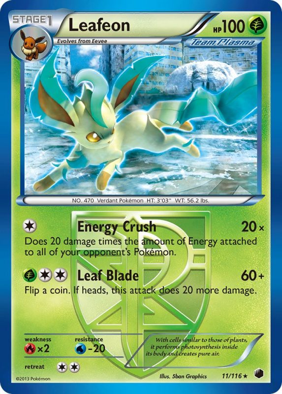 Check de actuele waarde van je Leafeon 11/116 kaart uit de Plasma Freeze set.