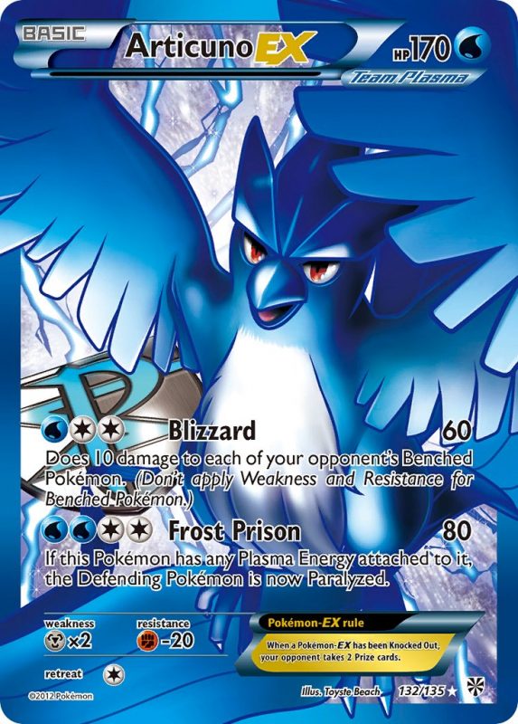 Check de actuele waarde van je Articuno-EX 132/135 kaart uit de Plasma Storm set.