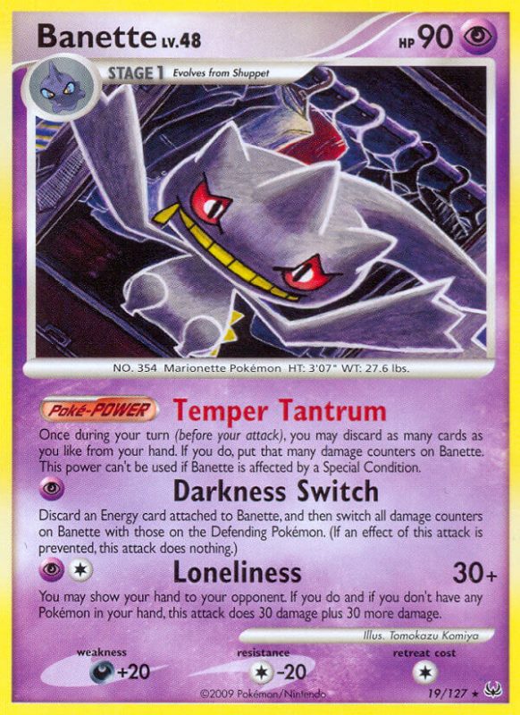 Check de actuele waarde van je Banette 19/127 kaart uit de Platinum set.