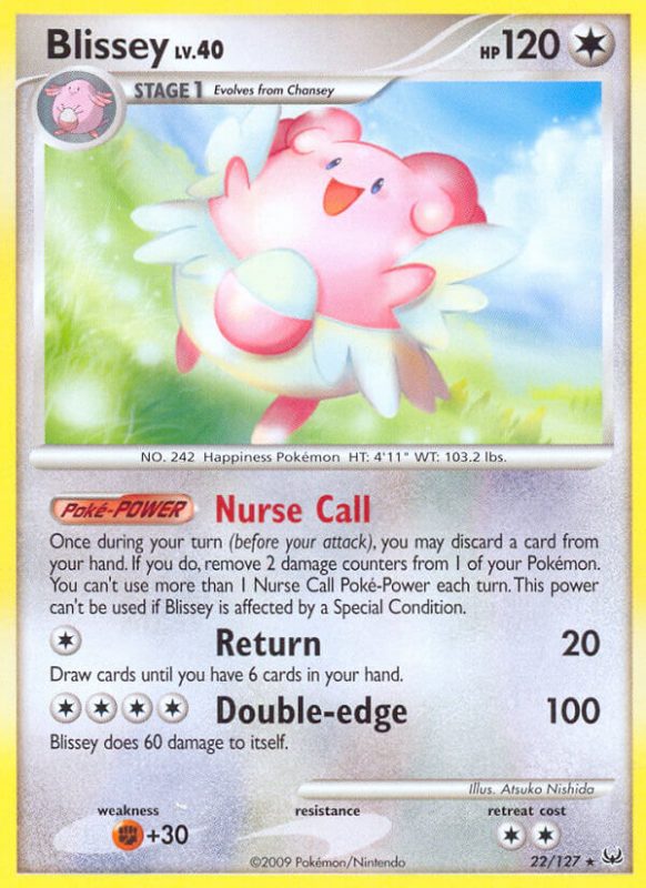 Check de actuele waarde van je Blissey 22/127 kaart uit de Platinum set.