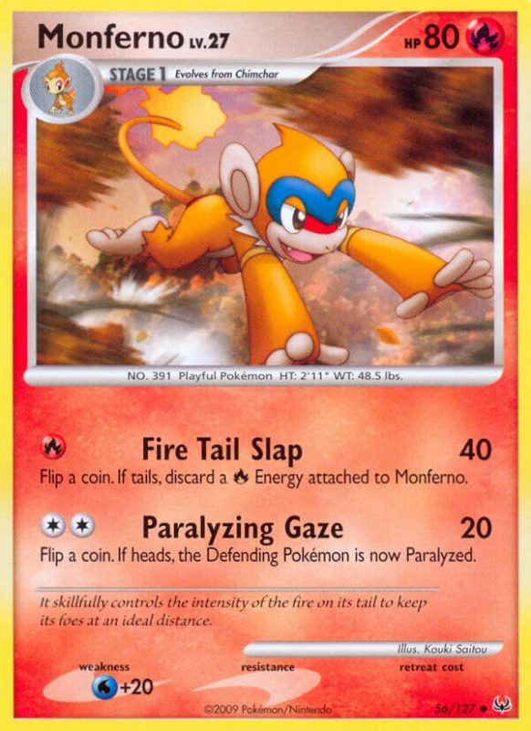 Check de actuele waarde van je Monferno 56/127 kaart uit de Platinum set.
