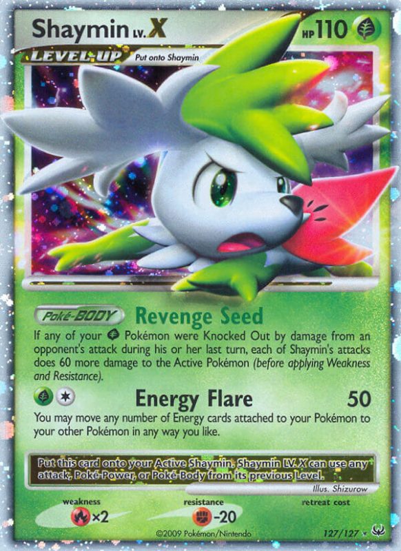Check de actuele waarde van je Shaymin LV.X 127/127 kaart uit de Platinum set.