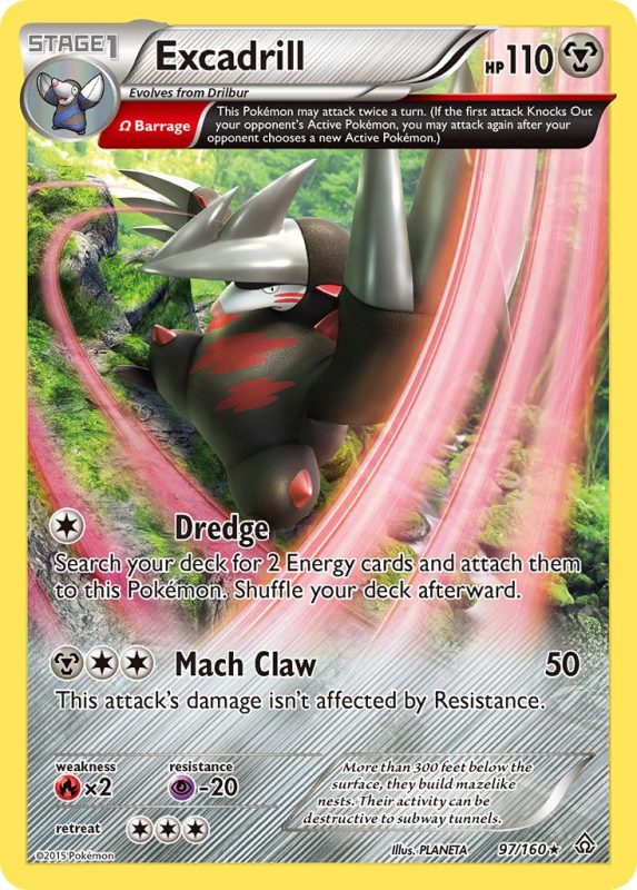 Check de actuele waarde van je Excadrill 97/160 kaart uit de Primal Clash set.
