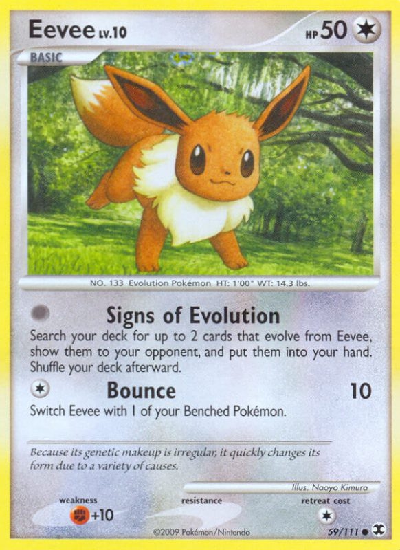 Check de actuele waarde van je Eevee 59/111 kaart uit de Rising Rivals set.