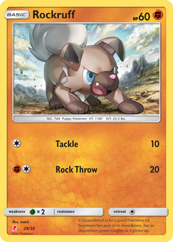 Wat is Rockruff 29/30 uit SM Trainer Kit Lycanroc waard? - Pokemonkaart.nl