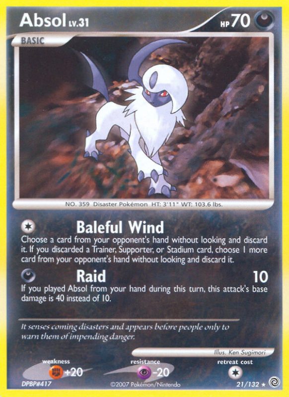 Check de actuele waarde van je Absol 21/132 kaart uit de Secret Wonders set.