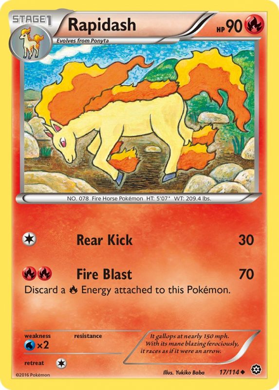Check de actuele waarde van je Rapidash 17/114 kaart uit de Steam Siege ...