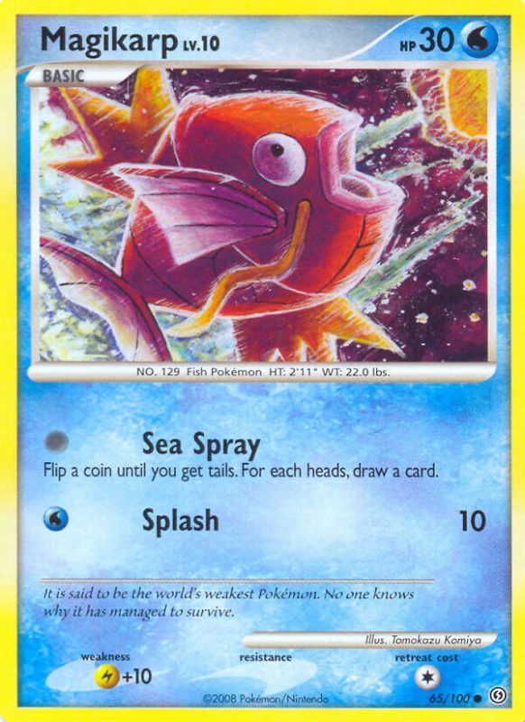 Check de actuele waarde van je Magikarp 65/100 kaart uit de Stormfront set.