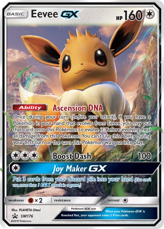 Check de actuele waarde van je Eevee-GX SM174 kaart uit de Sun Moon Promos set.