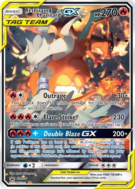 Check de actuele waarde van je Reshiram & Charizard-GX SM201 kaart uit de Sun Moon Promos set.
