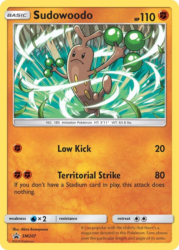 Check de actuele waarde van je Sudowoodo SM207 kaart uit de Sun Moon Promos set.