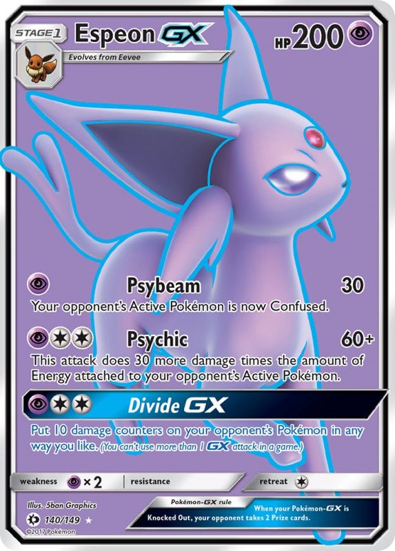 Check de actuele waarde van je Espeon-GX 140/149 kaart uit de Sun Moon set.