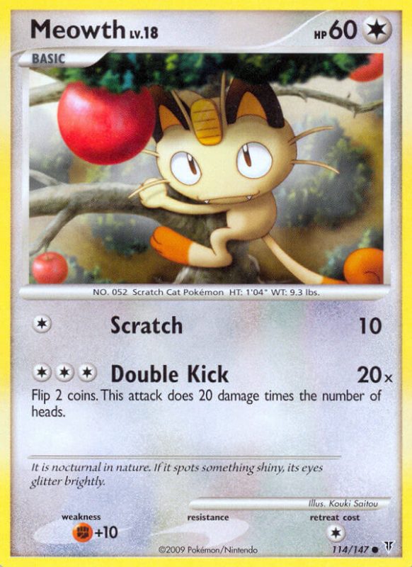 Check de actuele waarde van je Meowth 114/147 kaart uit de Supreme Victors set.