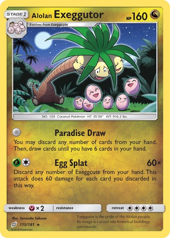 Check de actuele waarde van je Alolan Exeggutor 115/181 kaart uit de Team Up set.