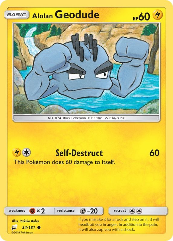 Check de actuele waarde van je Alolan Geodude 34/181 kaart uit de Team Up set.