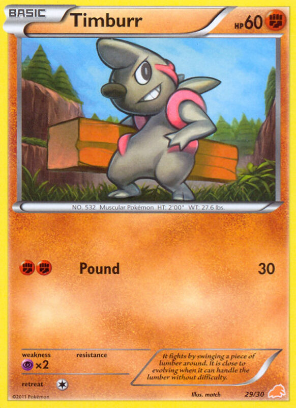 Wat is Timburr 29/30 uit BW Trainer Kit Excadrill waard? - Pokemonkaart.nl