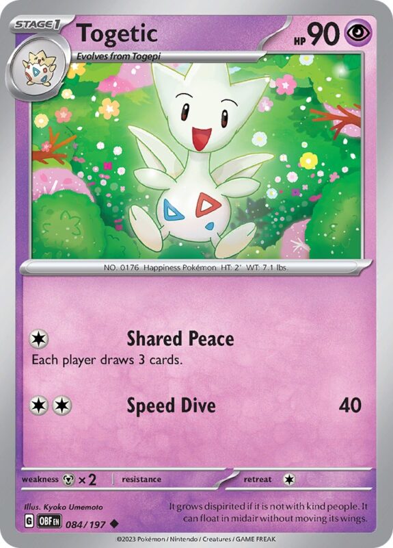 Check de actuele waarde van je Togetic 084/197 uit de Obsidian Flames set op Pokemonkaart.nl