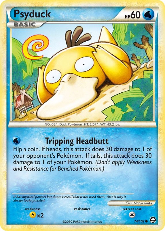 Check de actuele waarde van je Psyduck 74/102 kaart uit de Triumphant set.