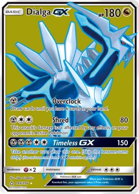 Check de actuele waarde van je Dialga-GX 82/131 kaart uit de Forbidden Light set.