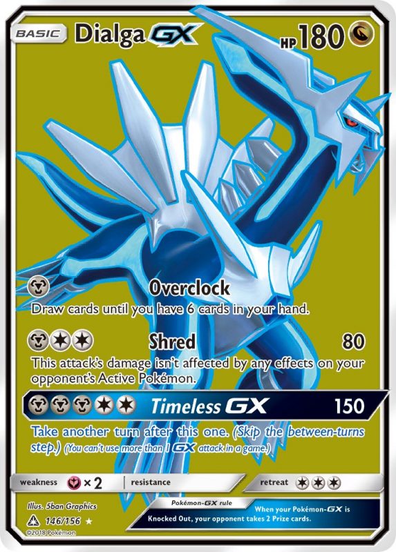 Check de actuele waarde van je Dialga-GX 146/156 kaart uit de Ultra Prism set.