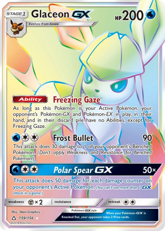 Check de actuele waarde van je Glaceon-GX 159/156 kaart uit de Ultra Prism set.