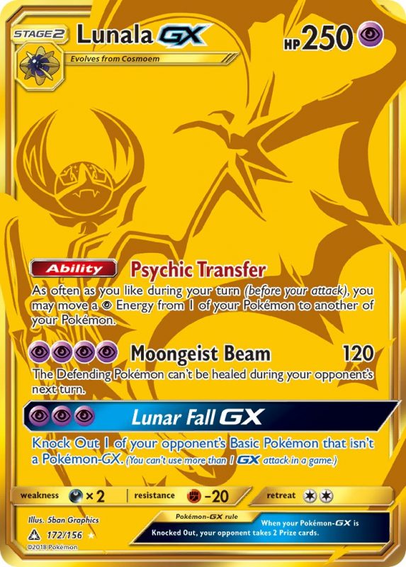 Check de actuele waarde van je Lunala-GX 172/156 kaart uit de Ultra Prism set.