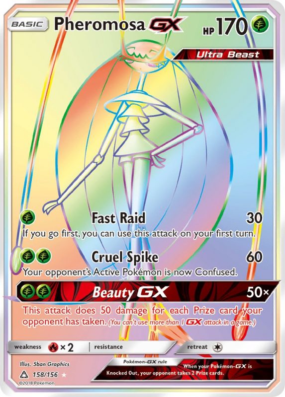 Check de actuele waarde van je Pheromosa-GX 158/156 kaart uit de Ultra Prism set.