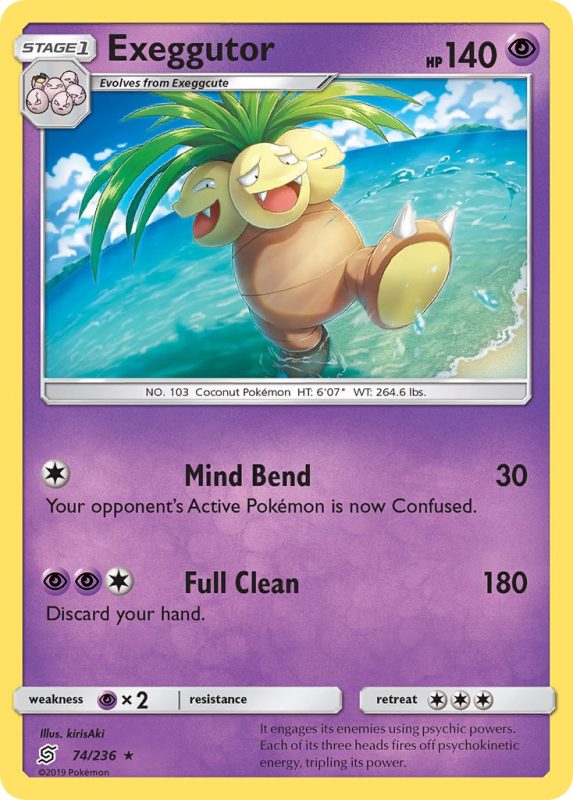 Check de actuele waarde van je Exeggutor 74/236 kaart uit de Unified Minds set.