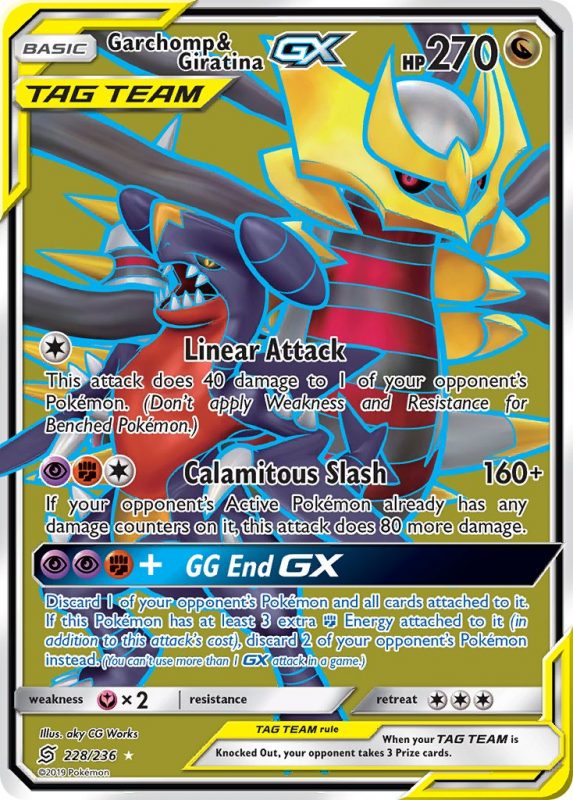 Check de actuele waarde van je Garchomp & Giratina-GX 228/236 kaart uit de Unified Minds set.
