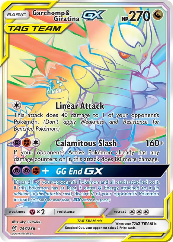 Check de actuele waarde van je Garchomp & Giratina-GX 247/236 kaart uit de Unified Minds set.