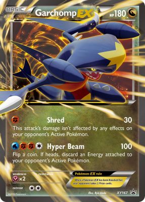 Check de actuele waarde van je Garchomp-EX XY167 kaart uit de XY Promos set.