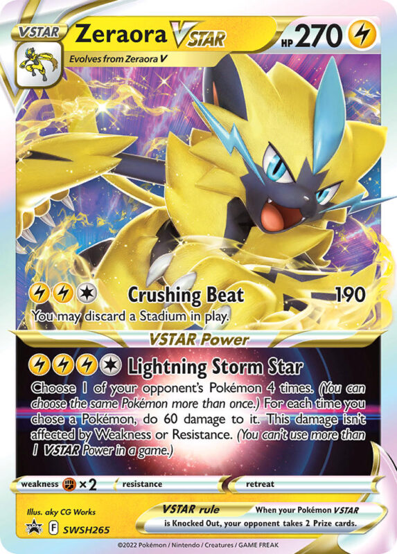 Bekijk de waarde van je Zeraora VSTAR SWSH265 Pokemon promo kaart